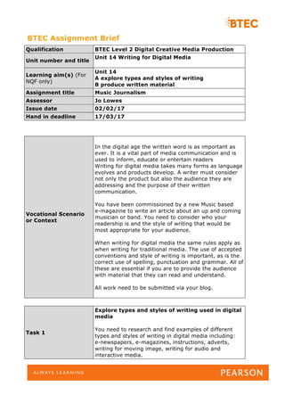 Level2 unit14brief | PDF