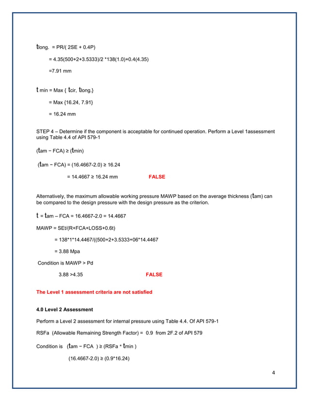 Level 3 assessment as per api 579 1 asme ffs-1 for pressure vessel ...