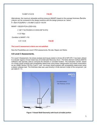 Level 3 assessment as per api 579 1 asme ffs-1 for pressure vessel ...