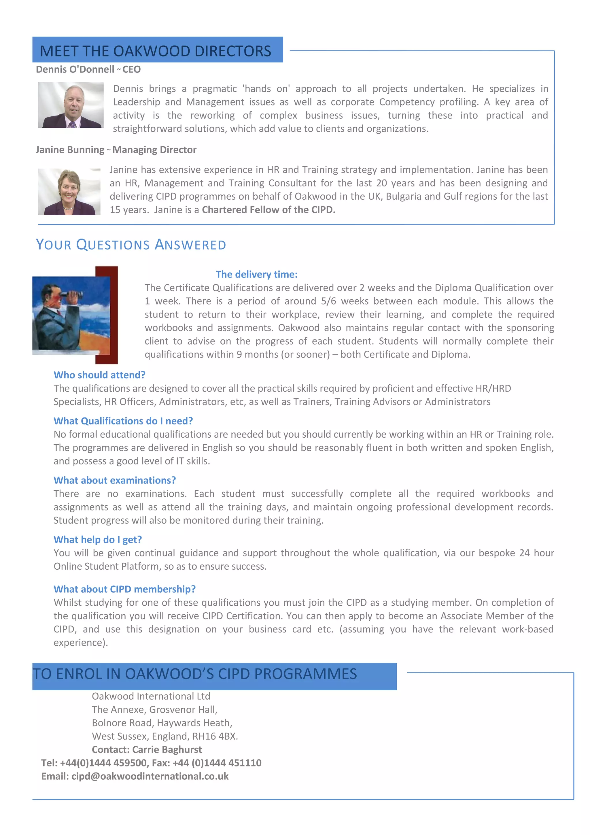 Level 3 cipd brochure final | DOC | Human Resources | Business