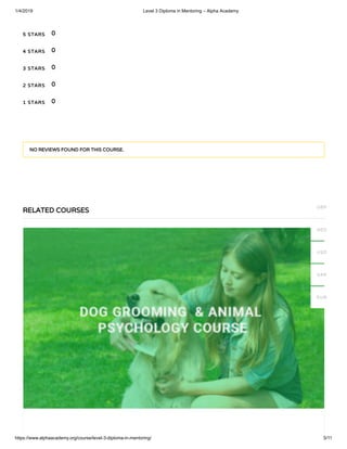 Level 3 diploma in mentoring – alpha academy | PDF