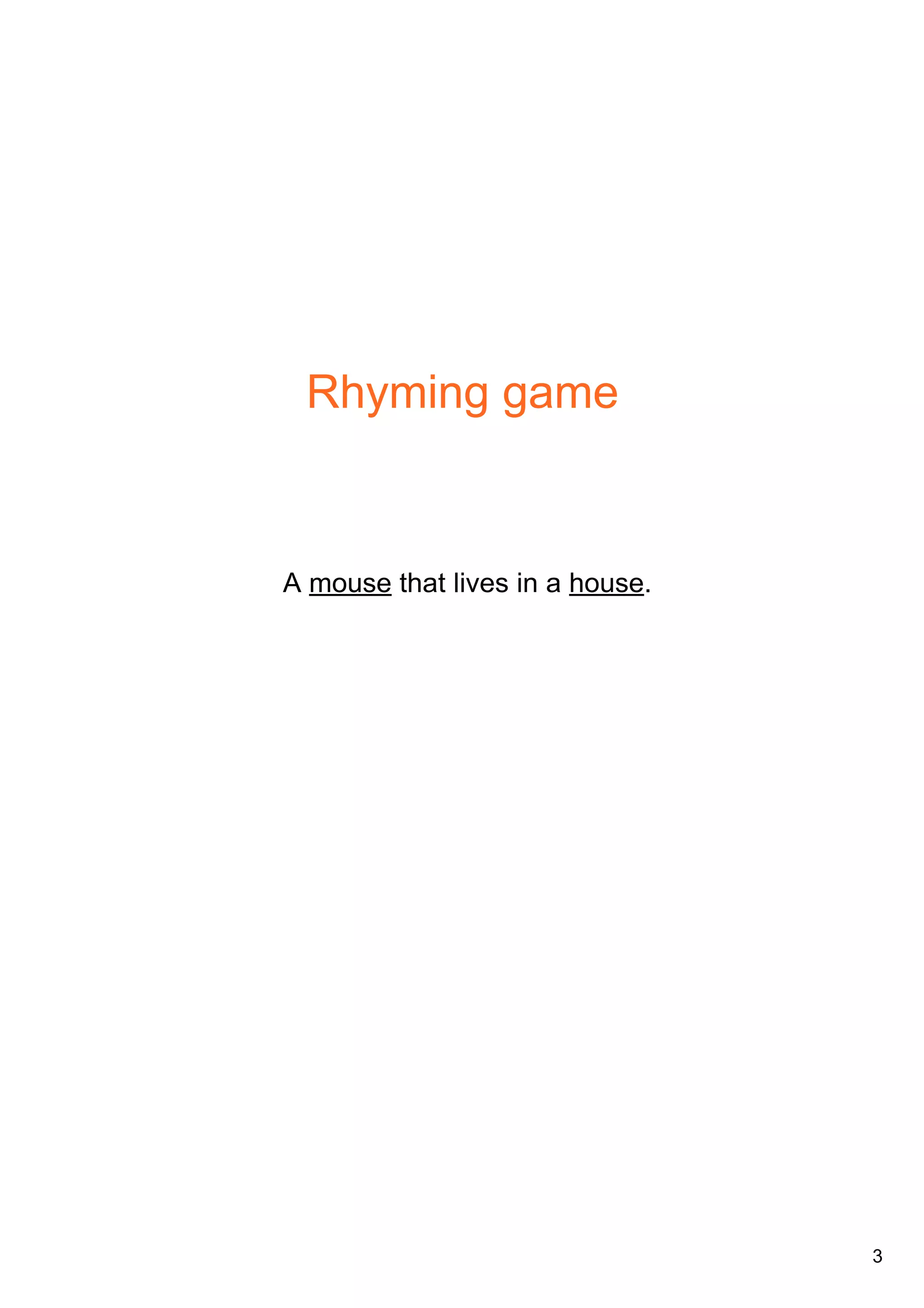 Level 3: Recognition & Production of Rhyme | PDF