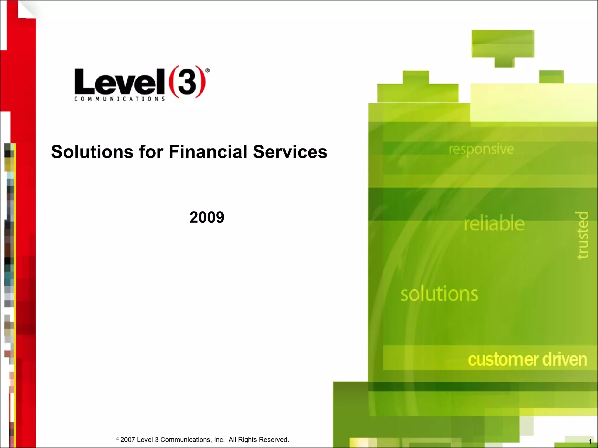 Level 3 Financial Community | PPT