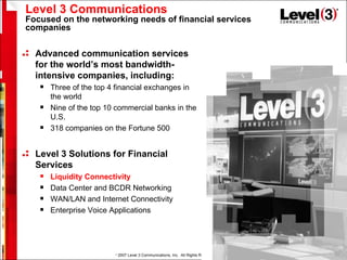 Level 3 Financial Community | PPT