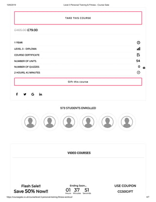 Level 3 Personal Training & Fitness - Course Gate | PDF