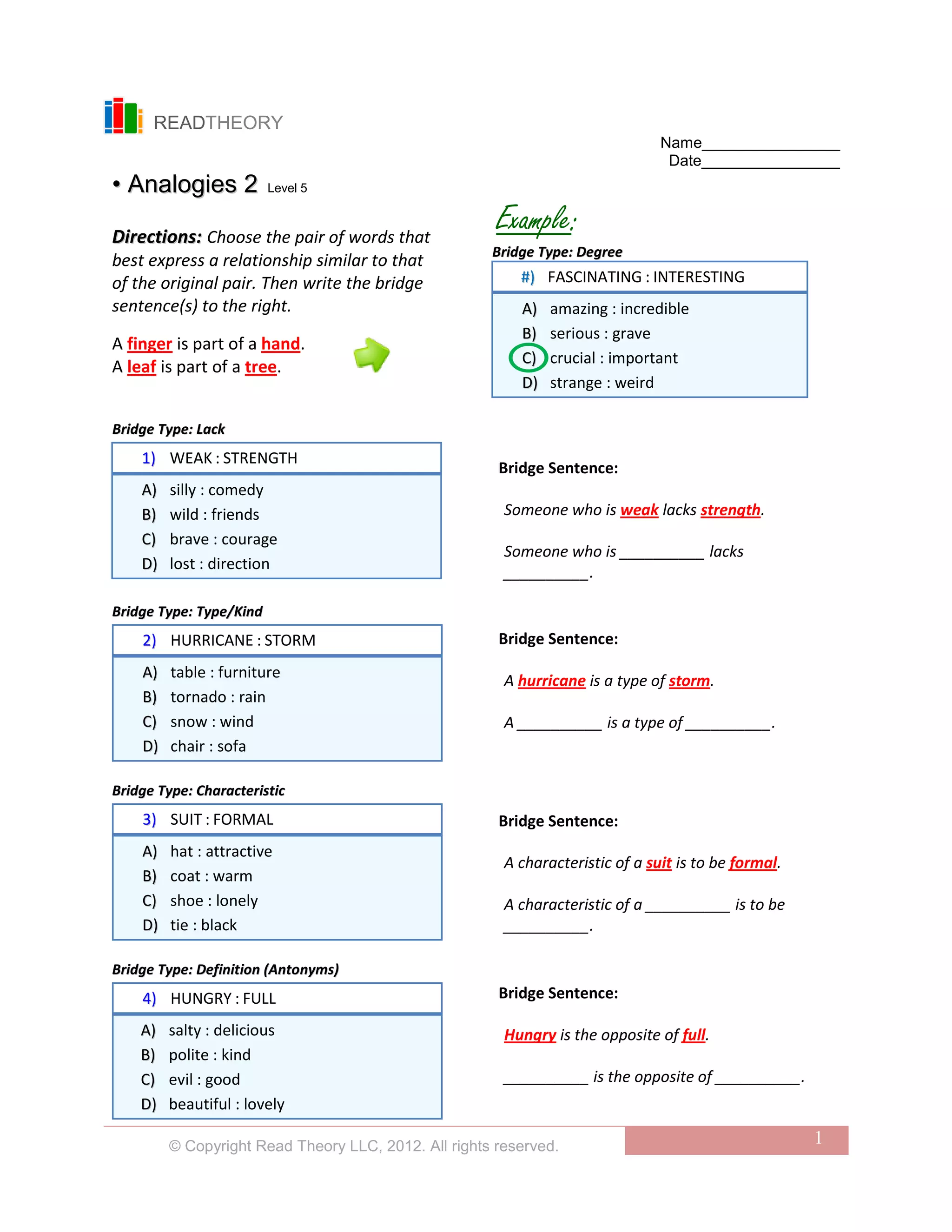 Level 5 analogies_2 | PDF