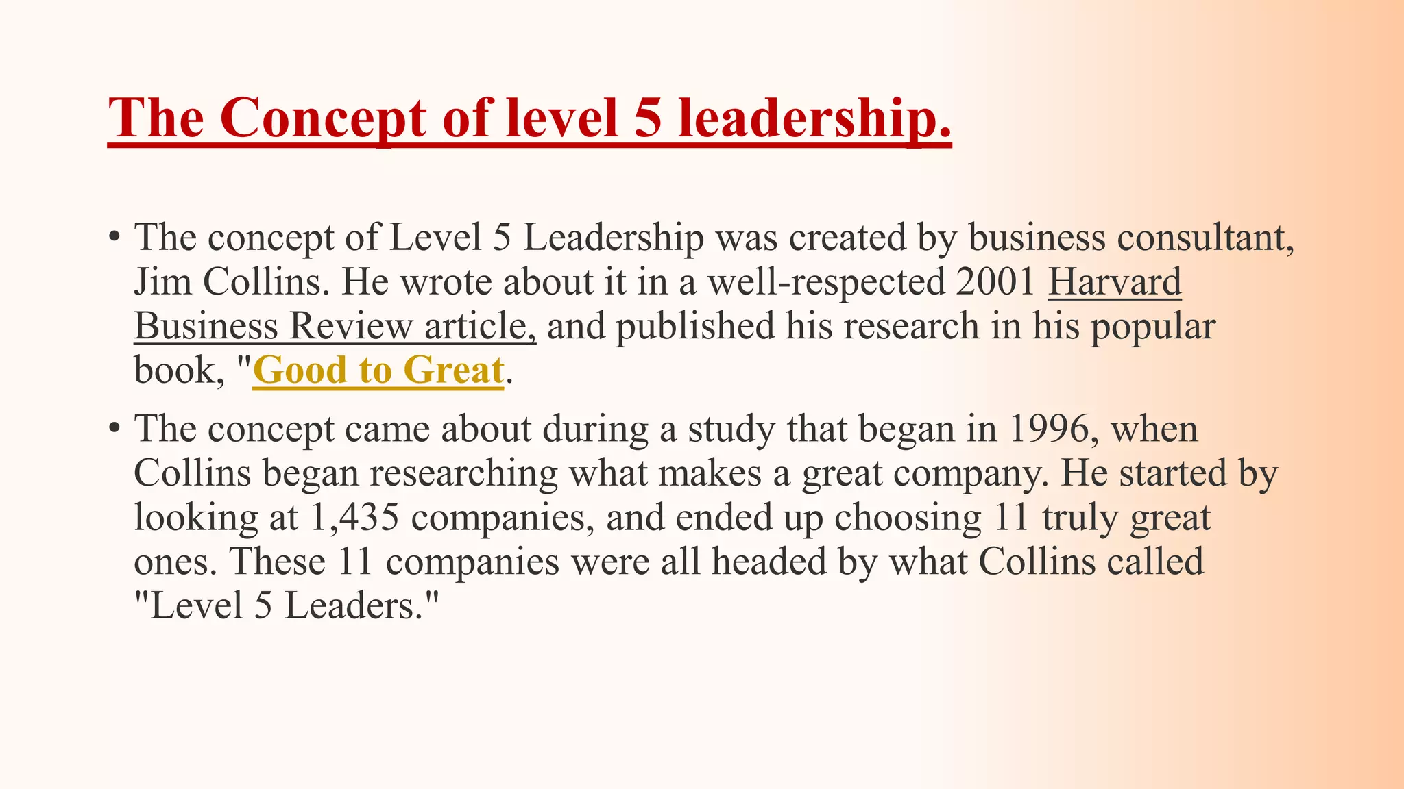 Level 5 leadership | PDF