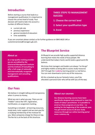 Guide to CMI Level 7 Award Certificate Diploma and Extended Diploma in ...