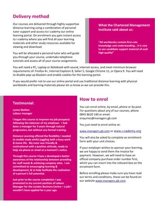 Guide to CMI Level 7 Award Certificate Diploma and Extended Diploma in ...