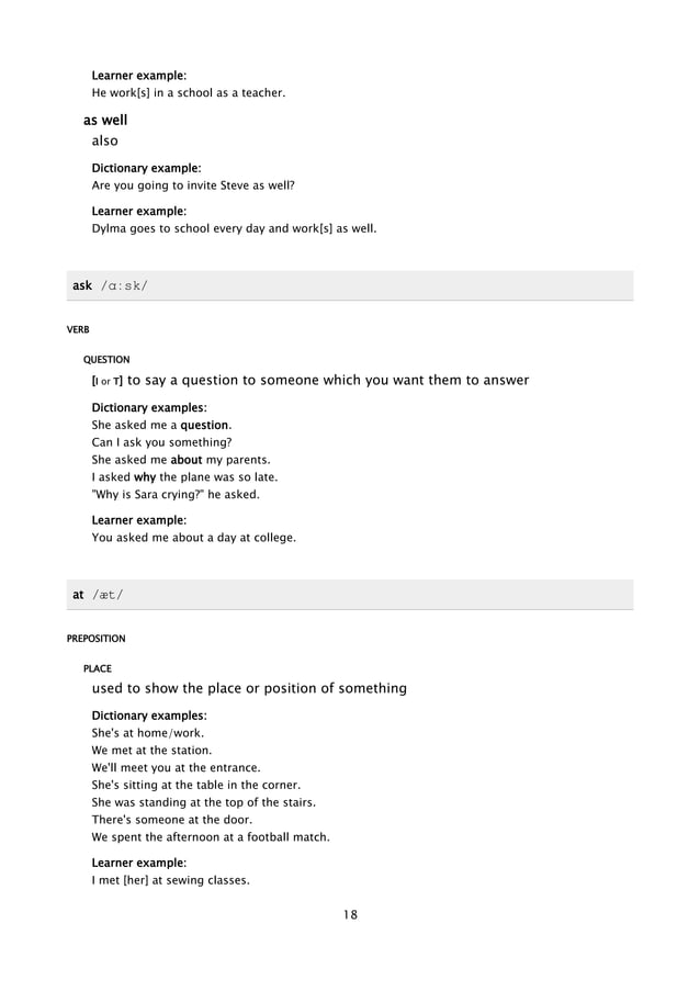 Level A1 Word List.pdf | Desserts and Baking | Food & Drink