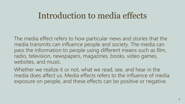 Level and kinds of media effect.pptx | Media Industry | Industries