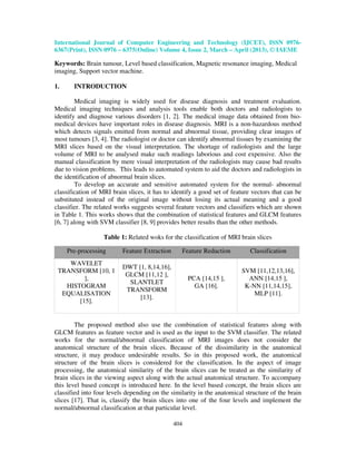 Level based normal abnormal classification of mri brain images | PDF