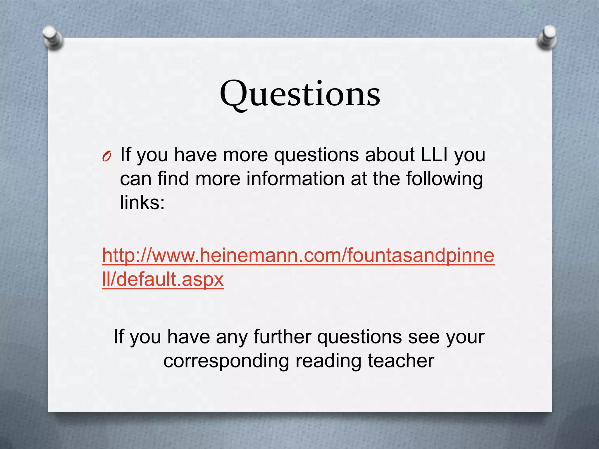 Leveled Literacy Intervention | PPTX