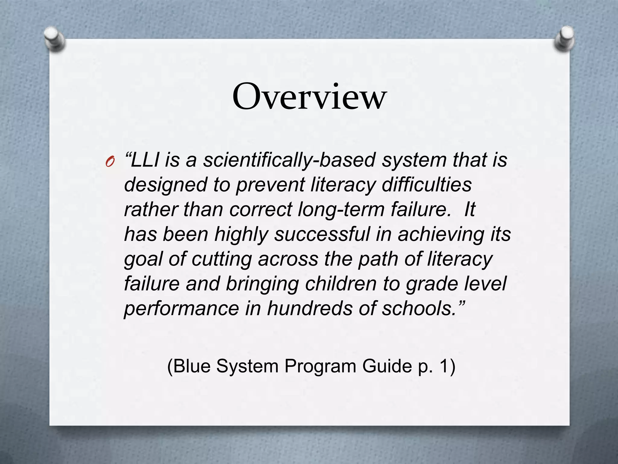 Leveled Literacy Intervention | PPTX