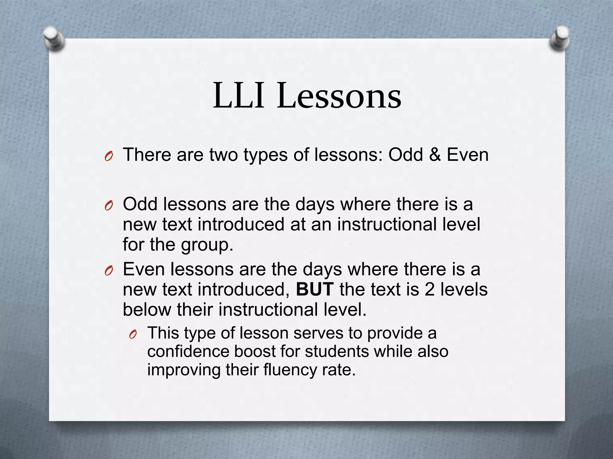 Leveled Literacy Intervention | PPTX