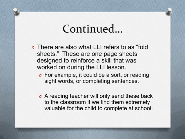 Leveled Literacy Intervention | PPTX