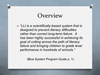 Leveled Literacy Intervention | PPTX