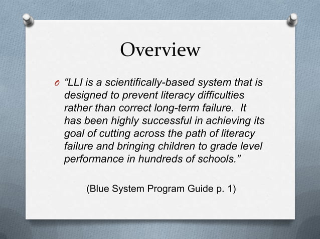 Leveled Literacy Intervention | PPTX