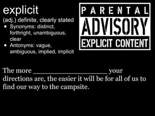 Level E UNIT 6 Vocabulary workshop power point | PPTX