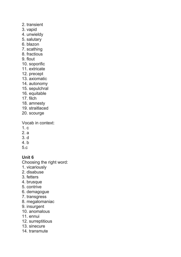 Vocabulary workshop Level F Enriched Edition for grade11 | DOCX