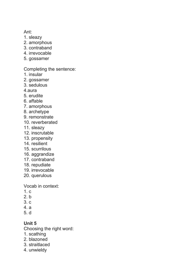 Vocabulary workshop Level F Enriched Edition for grade11 | DOCX