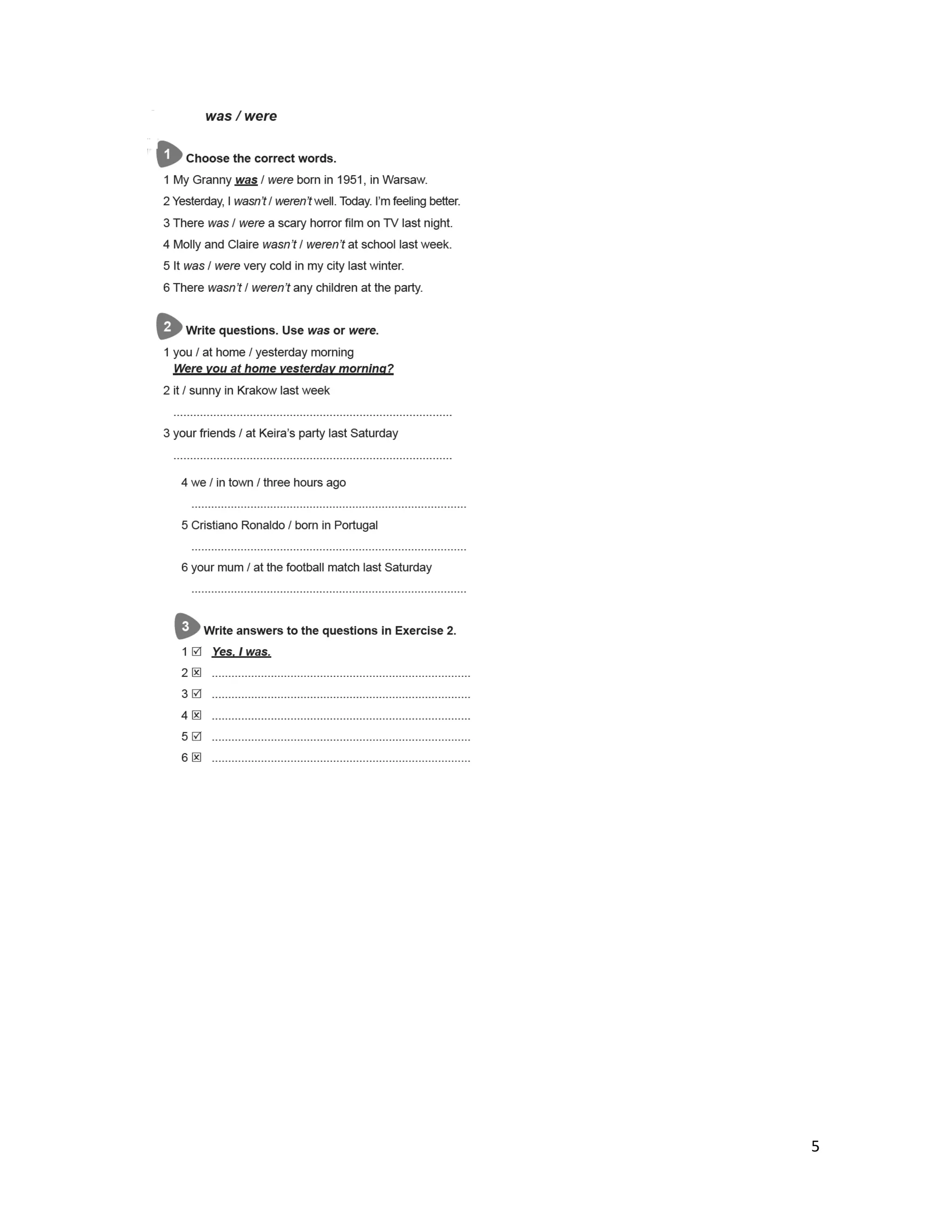 Level i grammar exercises 2 | PDF