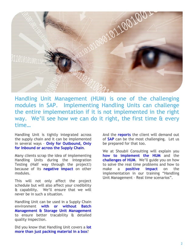 Level III Handling Unit Management @ Shoubii | PDF