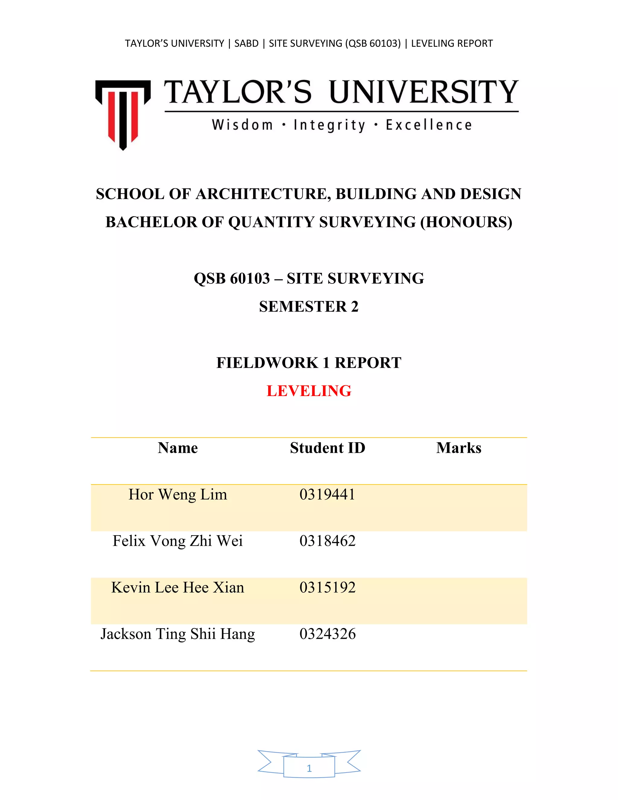 Leveling final-report | PDF