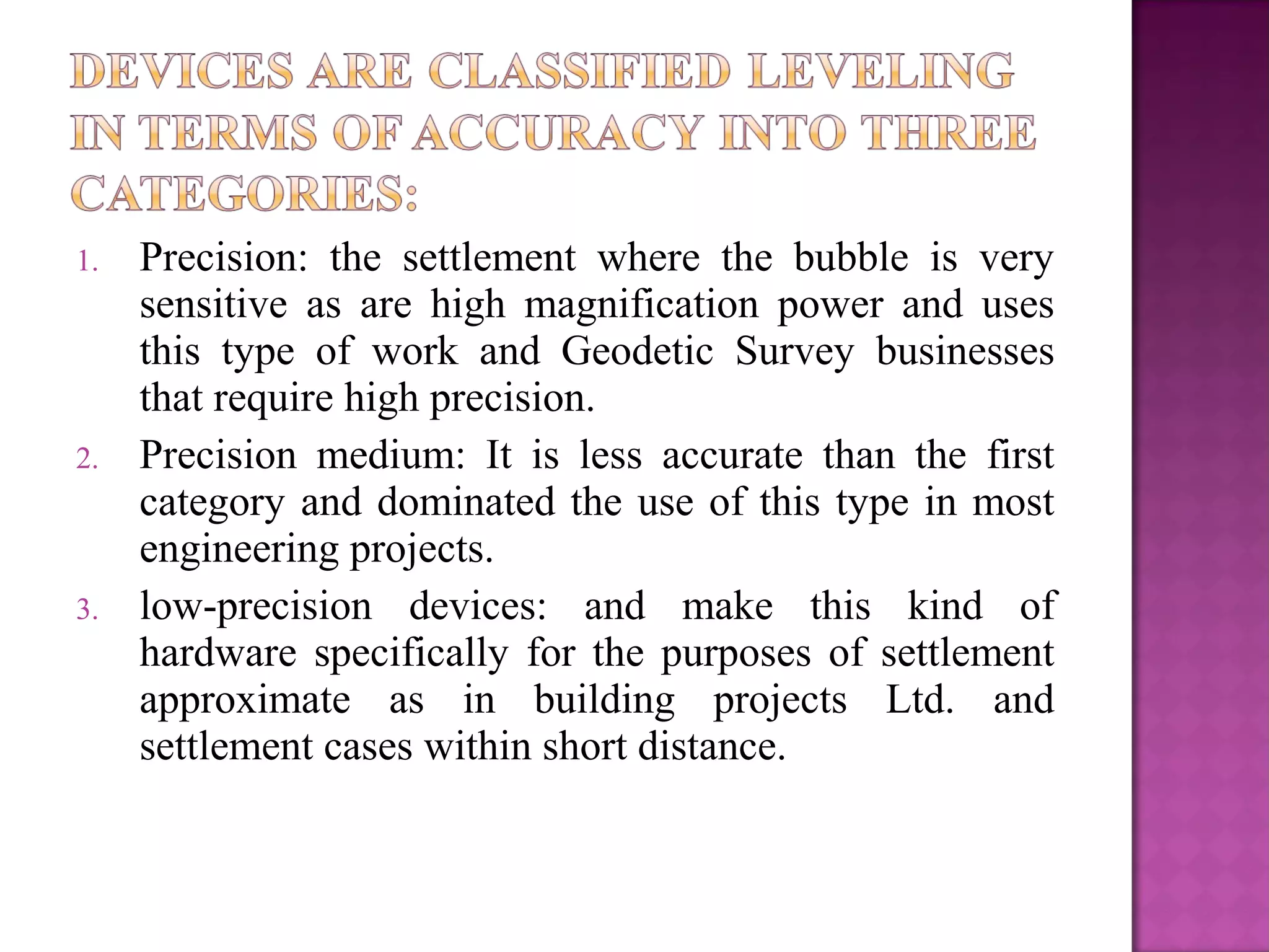 Leveling, Instruments of Leveling, Bearings (Surveying, ECE) | PPT