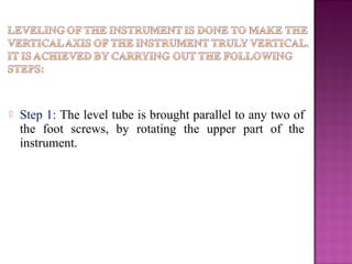Leveling, Instruments of Leveling, Bearings (Surveying, ECE) | PPT