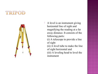 Leveling, Instruments of Leveling, Bearings (Surveying, ECE) | PPT