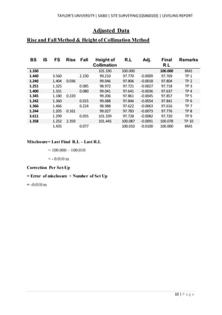 Leveling report | DOCX | Geology | Science
