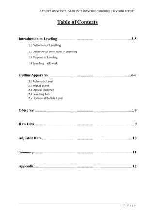 Leveling report | DOCX | Geology | Science