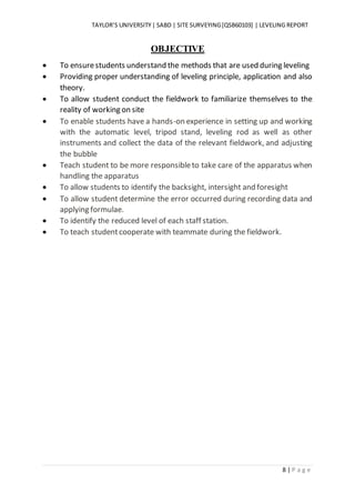 Leveling report | DOCX | Geology | Science