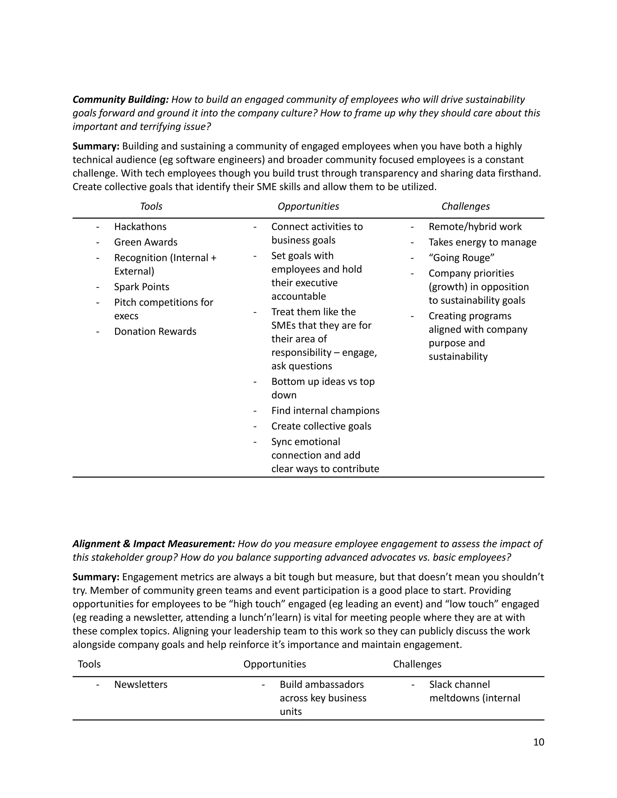 Leveling Up Your Employee Engagement Strategy Readout | PDF