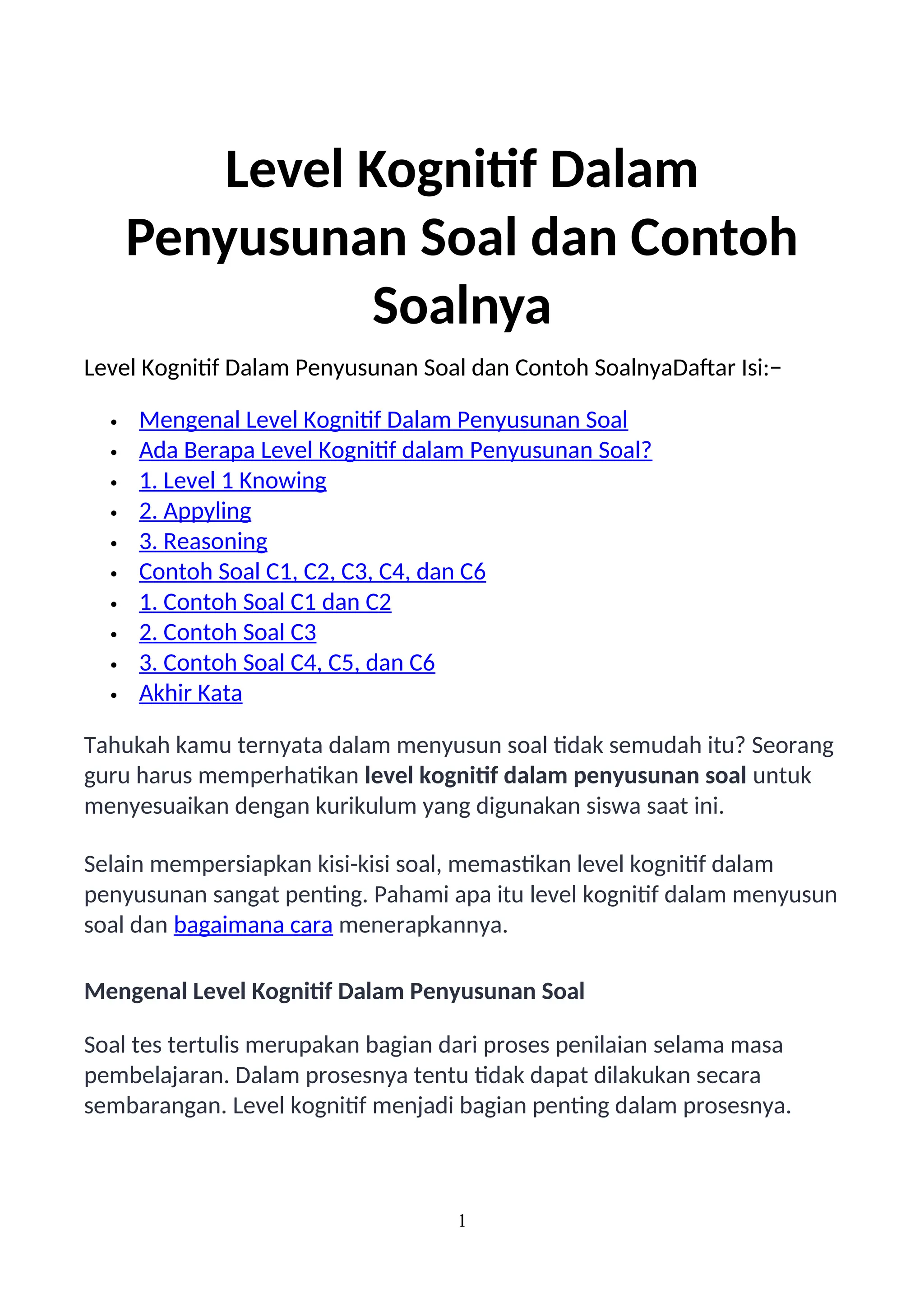 level Kognitif dalam pembuatan soal.docx