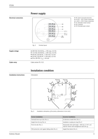 Level limit switch-Soliswitch FTE30 | PDF