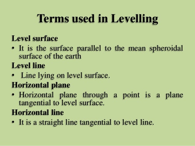 Levelling