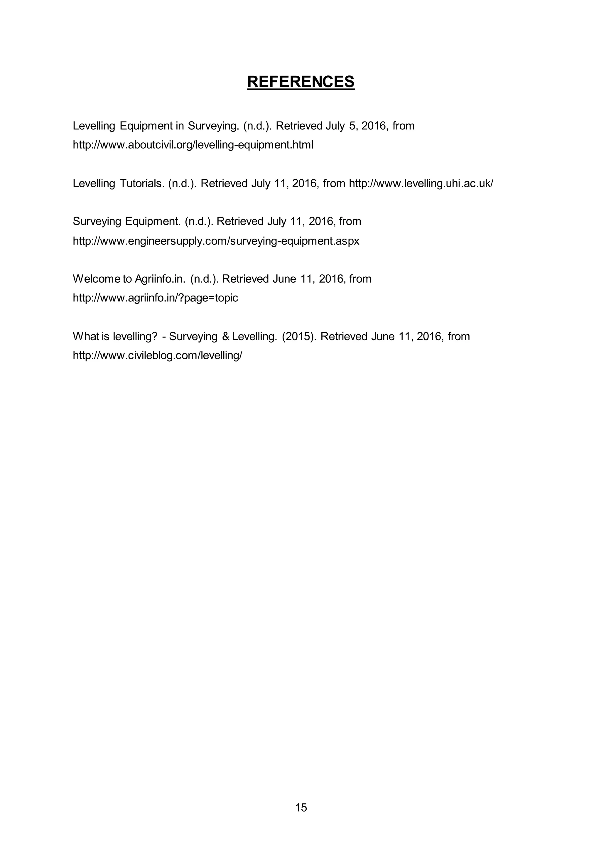 Assignment 1 - Levelling | DOCX