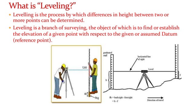 LEVELLING METHODS AND INSTRUMENTS IN SURVEYING | PPTX | Physics | Science