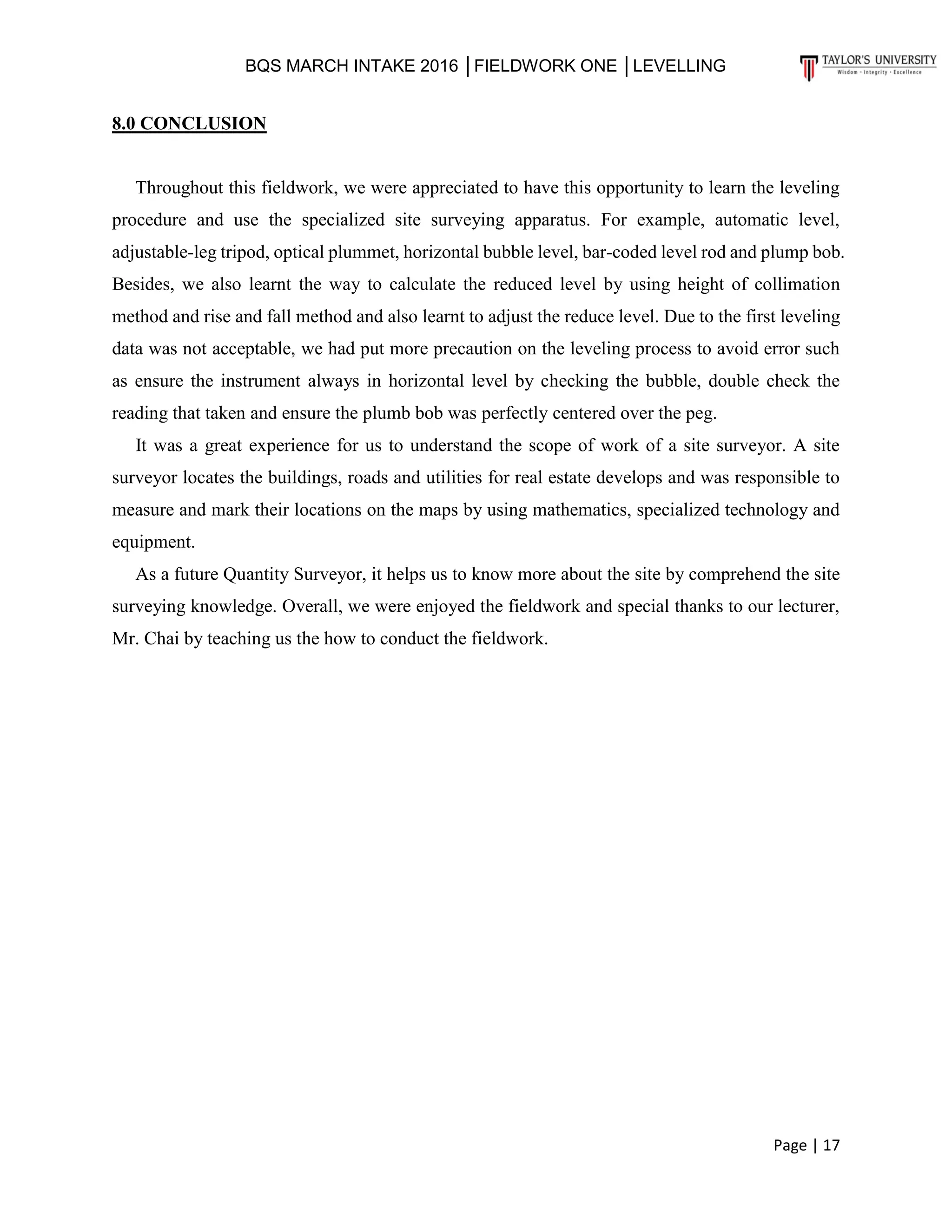 Levelling report-1 | PDF