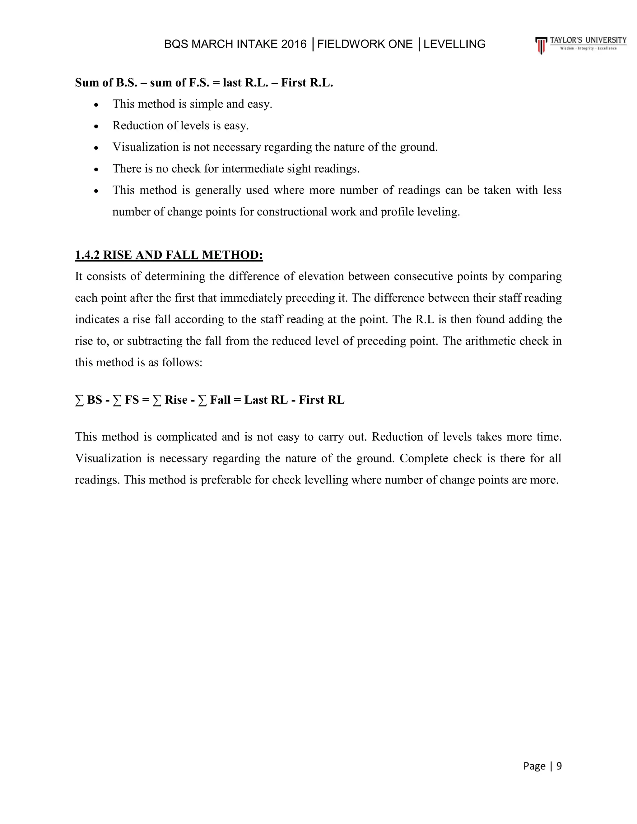 Levelling report-1 | PDF