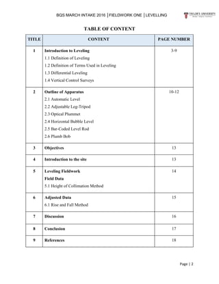 Levelling report-1 | PDF