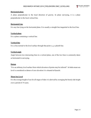 Levelling report-1 | PDF
