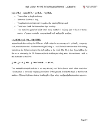 Levelling report-1 | PDF