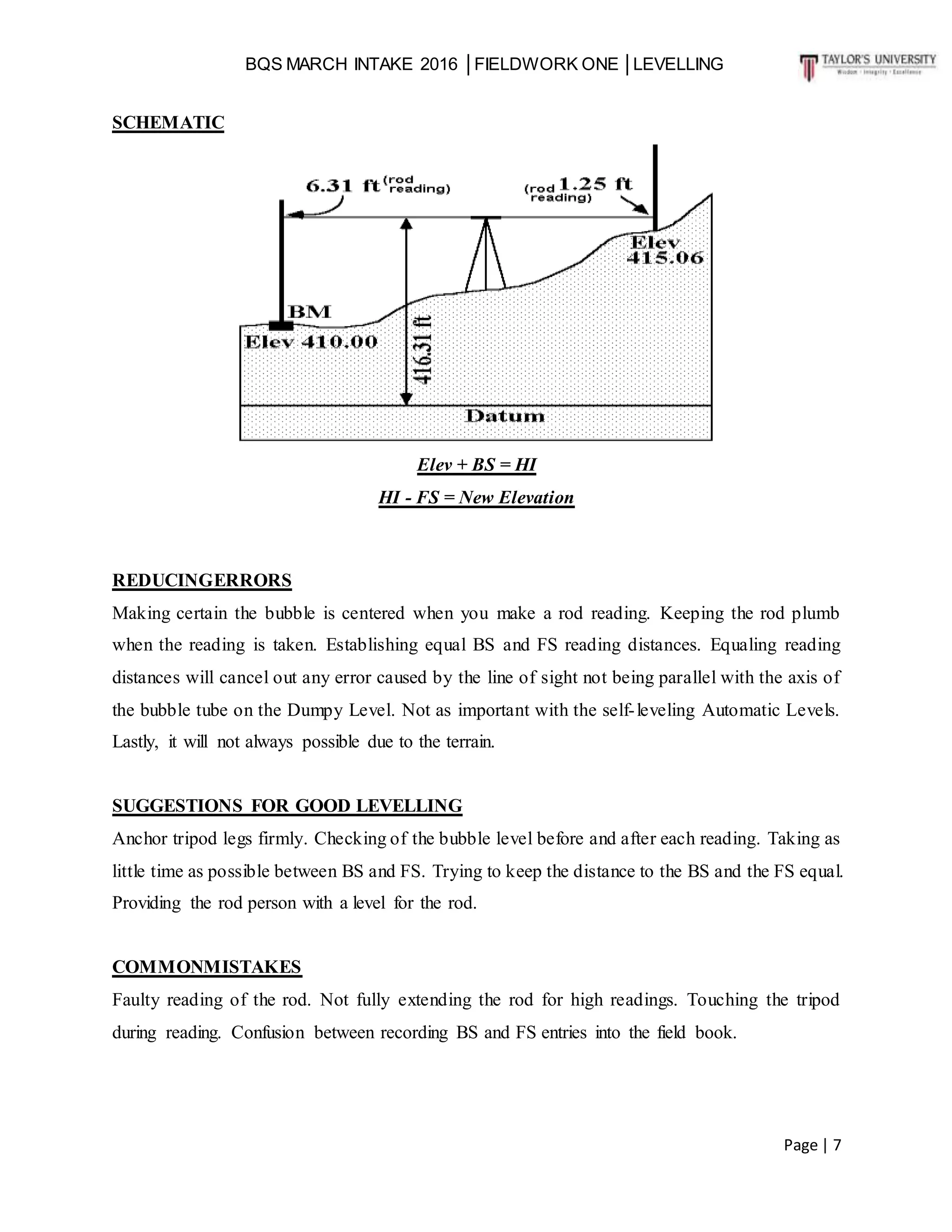 Levelling report | DOCX