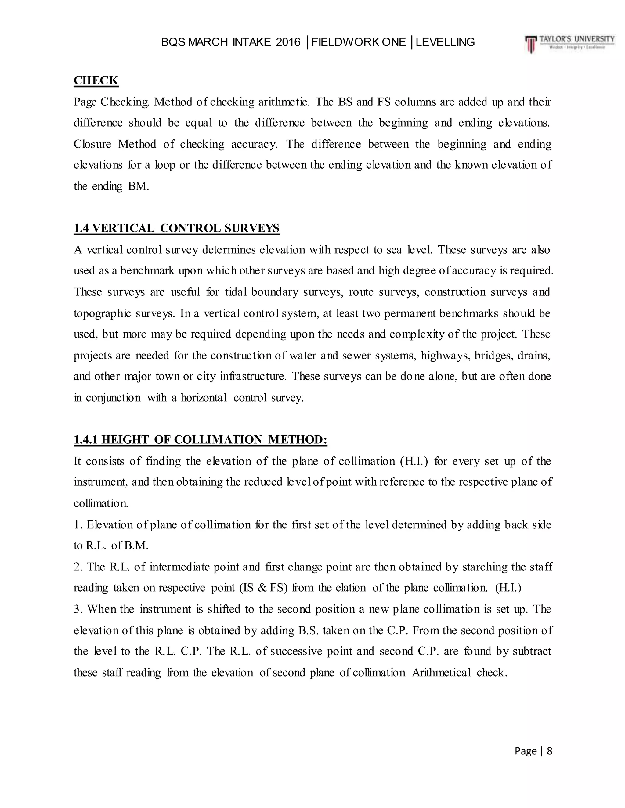 Levelling report | DOCX