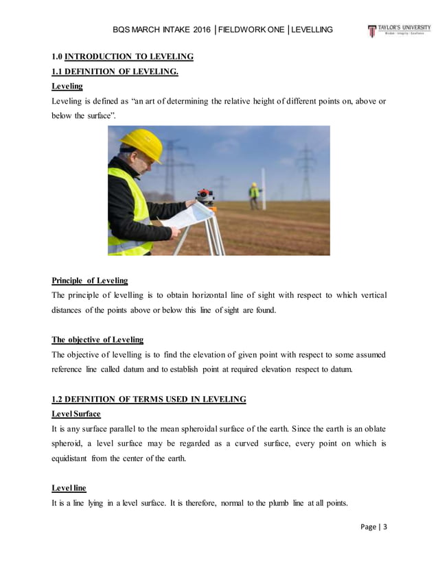 Levelling report | DOCX