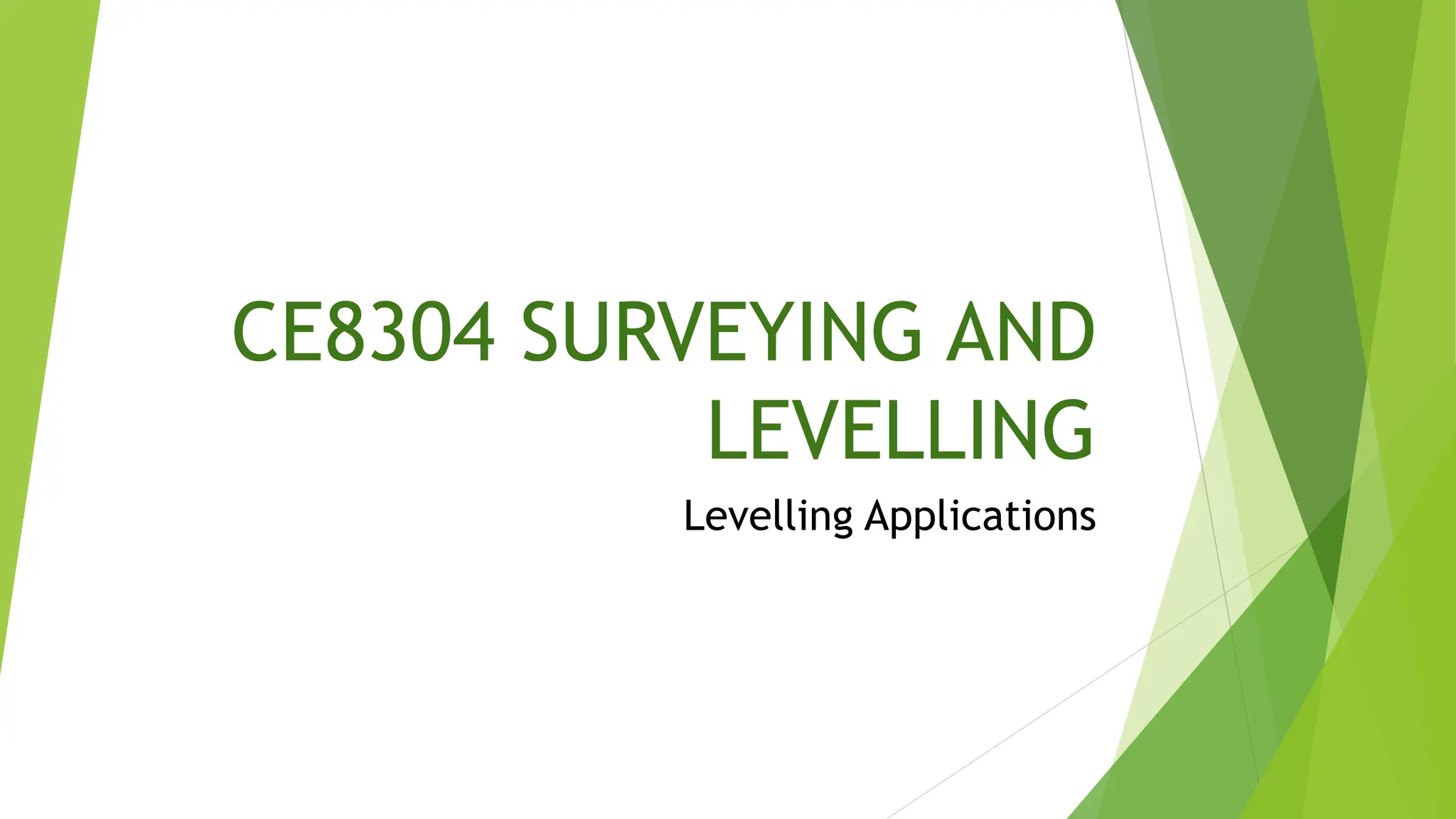 Levelling Applications for surveying and | PDF
