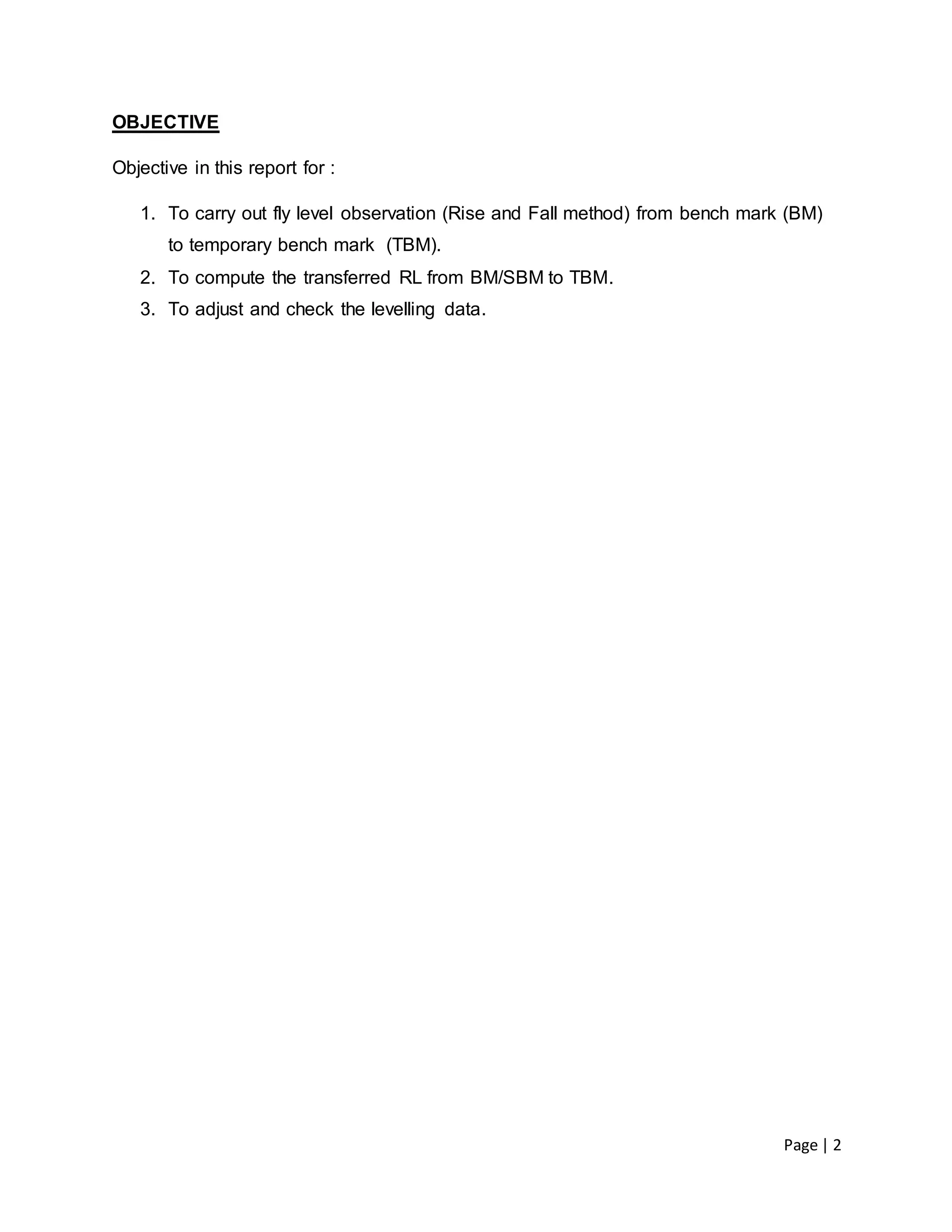 engineering survey 1 report levelling | DOCX